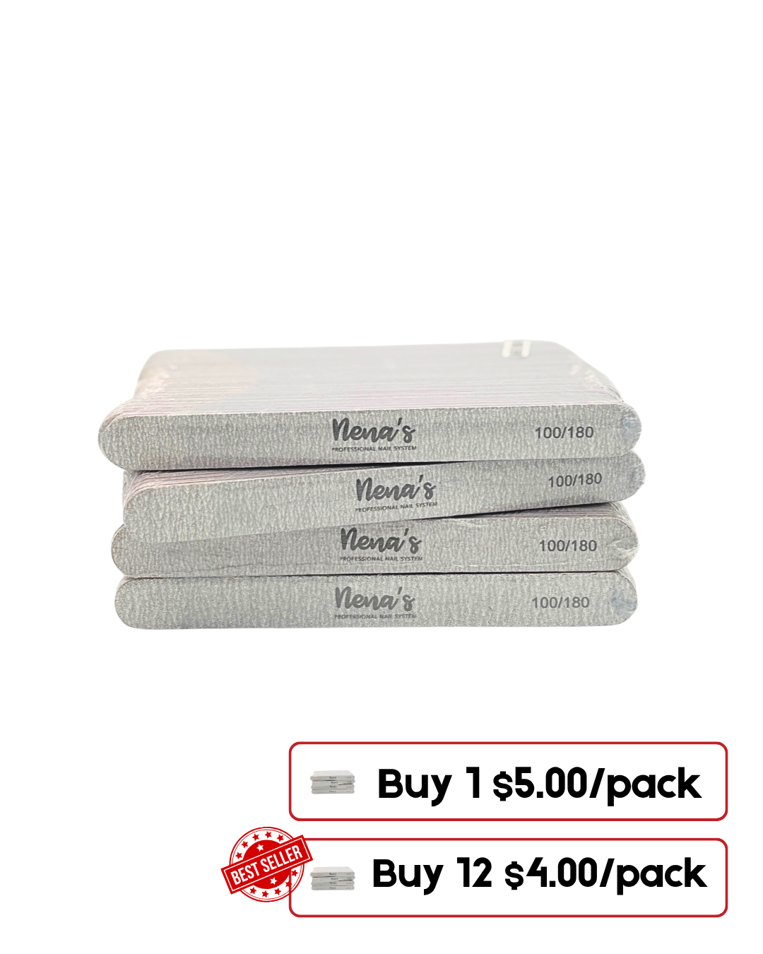 Nena’s Nails Nail Files – 100/180 Grit – Blondette Beauty Supply