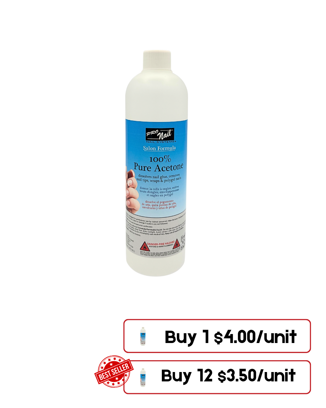 ProNail Pure Acetone 16 Oz – Blondette Beauty Supply